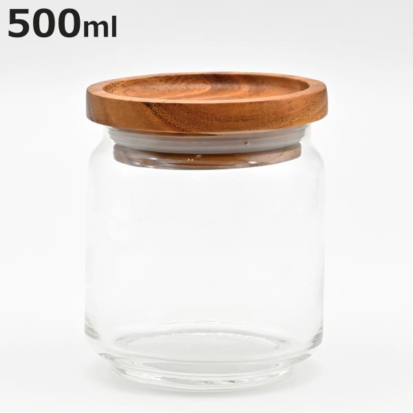 サイズ/約高さ10.5cm直径：約9cm容量/約500ml内容量/1個材質/本体：ソーダガラスフタ：アカシア生産国/タイ製食器洗い乾燥機/使用不可電子レンジ/使用不可●天然木×ガラスの温かみを感じるキャニスター500mlです。●フタは天然木...