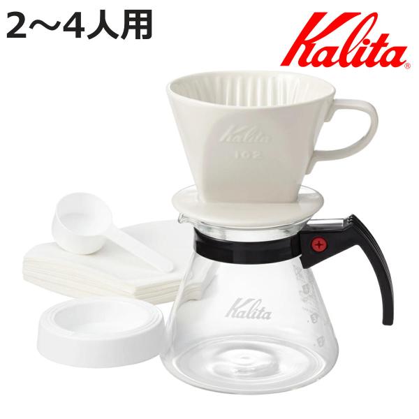 サイズ/2〜4人用ドリッパー：約幅13.8×奥行11×高さ8.8cmサーバー：約幅16×奥行12×高さ11.5cm容量/サーバー：約500ml内容量/セット内容：陶器製ドリッパー、102ロシ、500サーバーN、メジャーカップ、ロト受け●届い...