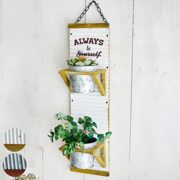 サイズ/約幅13×奥行12×高さ47.5cm（チェーン含まず）内容量/1個材質/アイアン、ウッド種類/シルバー、ホワイト生産国/中国製●アンティーク風のお庭を演出する「ハンキングポット」です。●ハンギングアレンジを手軽に楽しる植木鉢2個付き...