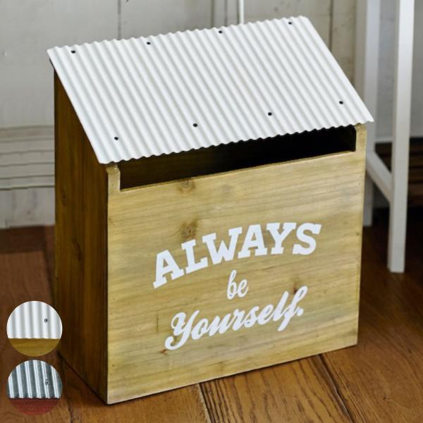 サイズ/約幅34.5×奥行15×高さ37cm内容量/1個材質/アイアン、ウッド種類/シルバー、ホワイト生産国/中国製●アンティーク風のお庭やお部屋を演出するインテリア用の「郵便ポスト」です。●郵便ポストとしても使用可能です。●「ALWAYS...