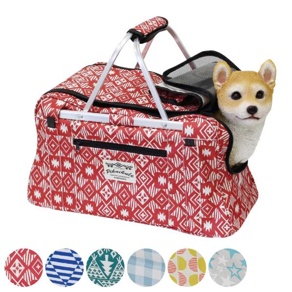 サイズ/約幅48×奥行30×高さ25cm材質/ポリエステル、アルミ、ワイヤー種類/レッド、ネイビー、グリーン、チェック、ドット、スター生産国/中国製●スタイリッシュで機能的なペットキャリーバッグです。●持ちやすいハンドルクッションが付いてい...