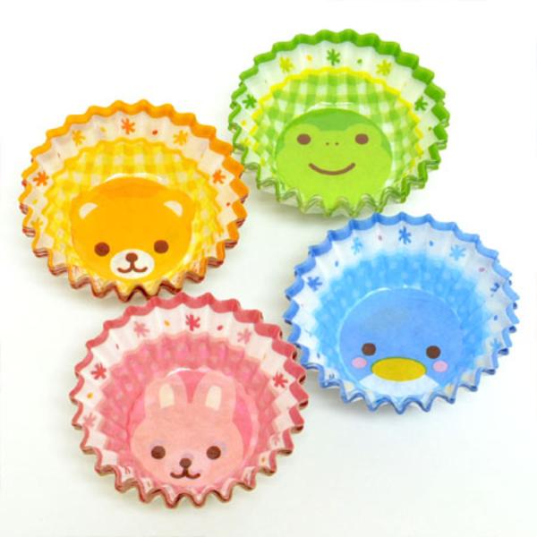 サイズ/約高さ2.7cm直径：約4.5cm内容量/30枚入り（4柄アソート）材質/パルプ、内面PETフィルムラミ電子レンジ/使用可能オーブン/使用不可●おかずを食べきると動物の顔が見えてくる、遊び心ある弁当用おかずカップです。●今日は何が出...