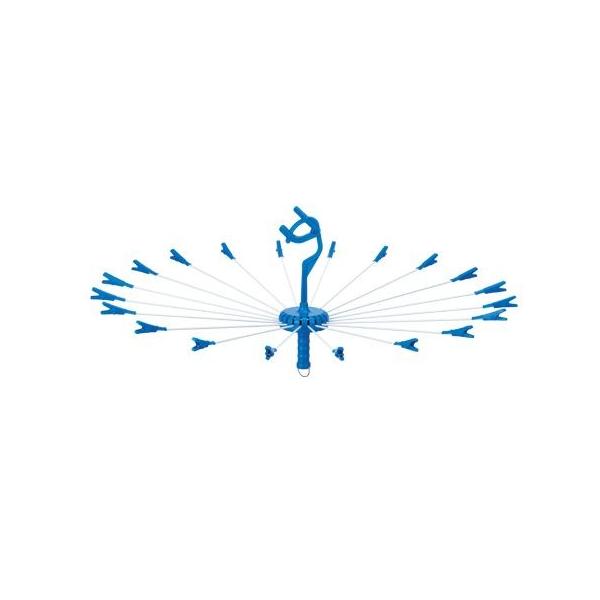 ●吊り手が短いので、マンションなどの低い竿にも使えて便利です。　●片手で竿にかけるだけで、簡単に固定出来ます。　●アームは20本付いていて、丈夫なポリエチレン被膜鉄線です。風で洗濯物が飛ばされないように、ピンチでしっかりはさみます。【商品詳...