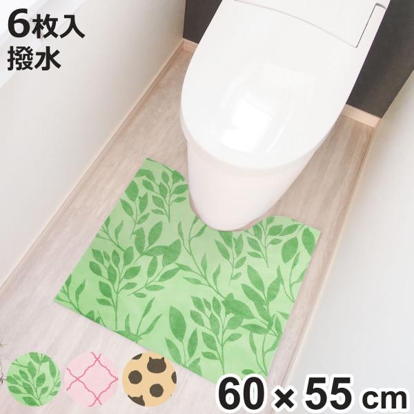サイズ/約横60×縦55cm内容量/6枚入材質/表面（不織布）：ポリプロピレン裏面：ポリエチレン樹脂種類/グリーン、モロッカンピンク、キャットベージュ生産国/中国製滑り止め/加工あり●汚れたら捨てるだけの使い捨てトイレマット6枚入りです。●...