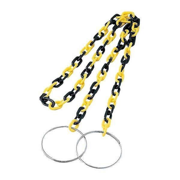 サイズ/長さ：約2（m）リング：直径約10cm線径：直径約0.6cm内容量/1個材質/チェイン：ポリエチレンリング：ステンレス●長さ2mのカラーコーン用チェーンバー（黄×黒）です。●コーンに引っ掛けるだけでバリケードが完成します。●コーンを...