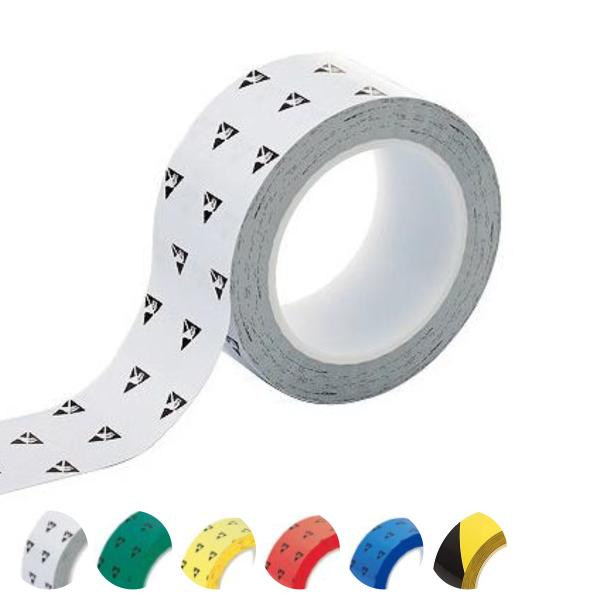 サイズ/約横5×縦3300cm厚さ：約0.014cm内容量/1巻材質/ポリエチレンテレフタレート、ポリ塩化ビニル、ポリエチレン（プラスチック芯）種類/ホワイト、グリーン、イエロー、レッド、ブルー、イエロー/ブラック●クリーンルーム内の通路・...