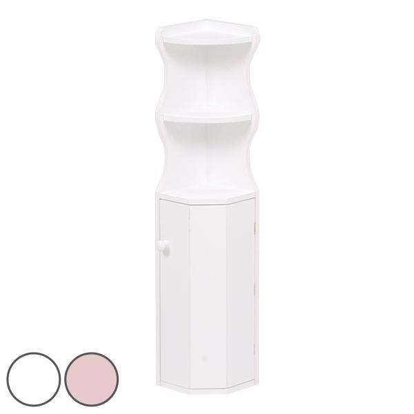 サイズ/約幅16×奥行16×高さ80cm内容量/1台材質/主材：MDF種類/ホワイト、ピンク●トイレットペーパーや小物を整理整頓できて便利です。●扉は磁石で止まるので安心です。スリム トイレ収納 ラック トイレ収納ラック サニタリー収納 掃...