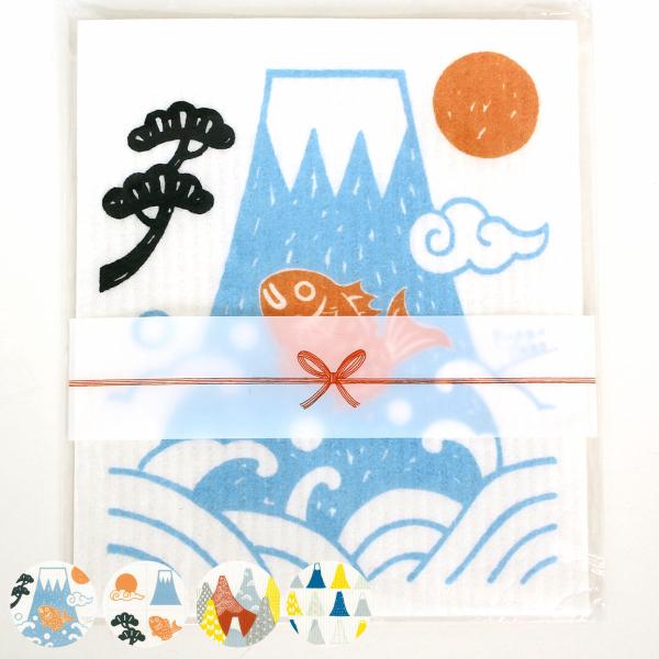 サイズ/約横17×縦20cm厚さ：約0.2cm重量/約12g内容量/1枚材質/セルロース70％、コットン30％種類/波、松、赤、青生産国補足/印刷：スウェーデン原産国/ドイツ洗濯/洗濯機使用可能●富士山デザインのスポンジワイプに「のし」を添...