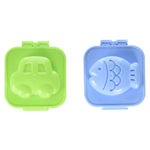 サイズ/約幅6.5×奥行7.5×高さ4.5cm内容量/2個（さかな型1個、くるま型1個）材質/ポリプロピレン生産国/日本製耐熱温度/120度耐冷温度/-20度食器洗い乾燥機/使用不可電子レンジ/使用不可●ゆでたまごを型に入れるだけで、可愛い...