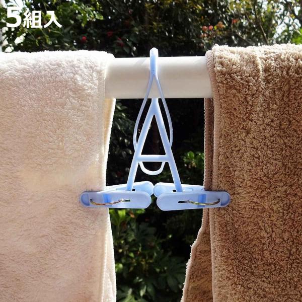 サイズ/約幅5×奥行3.2×高さ26.5cm内容量/5組入り（ピンチ10個付）材質/ピンチ：ポリプロピレンひも：ポリエチレンバネ：鋼線生産国/中国製耐熱温度/120度耐冷温度/-20度●２つの洗濯物が一度にはさめ、風による移動を防ぎます。●...