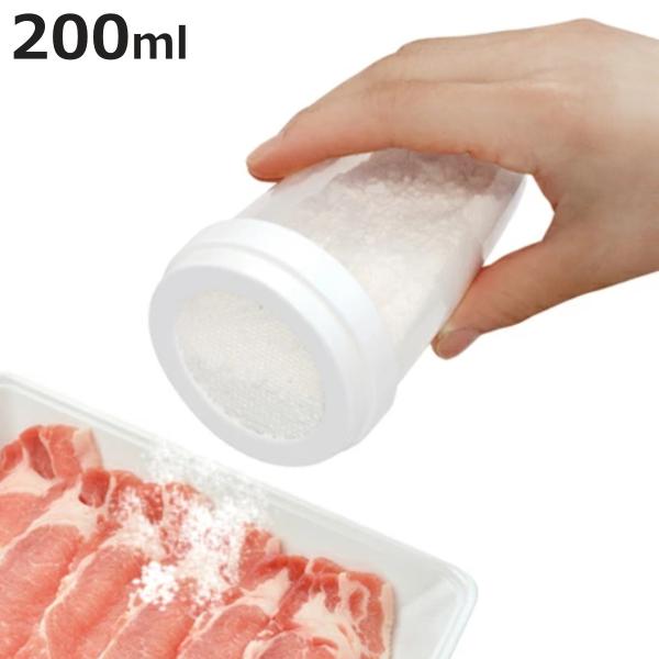 サイズ/約高さ11.5cm直径：約7cm容量/約200ml内容量/1個生産国/日本製耐熱温度/80度耐冷温度/-20度●そのまま保管もできる便利なハンディタイプの粉振りストッカーです。●片手でサッと小麦粉などを振ることができるので手が汚れま...