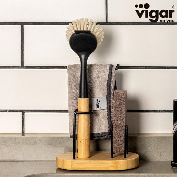 サイズ/約幅14.4×奥行8.5×高さ25.4cmブラシ：幅24×奥行6.5×高さ6.3cmスポンジ：幅7.3×奥行10.8×高さ2cmクロス：幅24×奥行2×高さ0.1cm内容量/ラック、ブラシ、スポンジ、クロス：各1個材質/ナイロン、A...