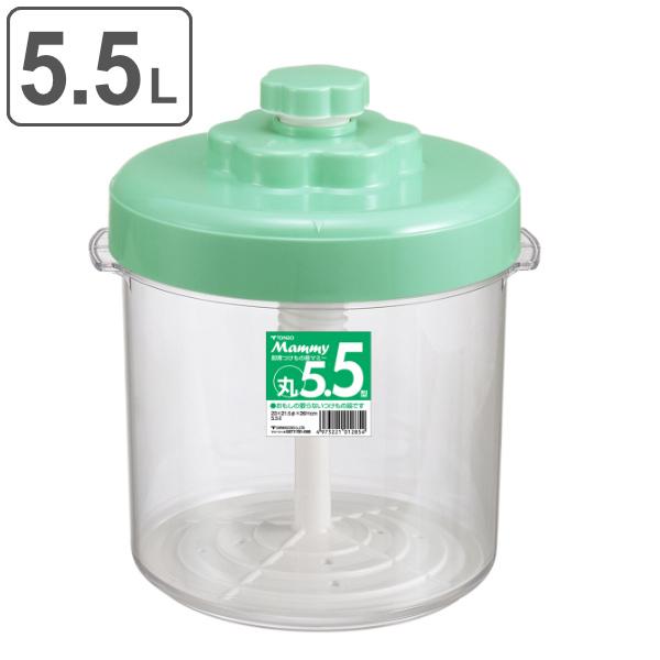 サイズ/約幅23×奥行21.5×高さ26cm容量/約5.5L内容量/1個材質/本体・フタ・つまみ：ポリスチレンバネ：ステンレスその他：ポリプロピレン生産国/日本製●手軽にお漬物が作れる即席つけもの器です。●手軽に漬けられて美味しいです。●重...