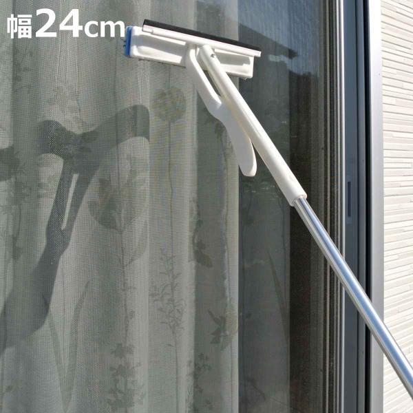 サイズ/約幅25×奥行145×高さ6.9cm拭き幅：約24cm水切り幅：約23cm全長：約100〜145cm重量/約352g内容量/1個材質/ヘッド：ポリプロピレンモップ：ポリエステル・ナイロン水切りゴム：シリコーンゴム柄：アルミ生産国/中...