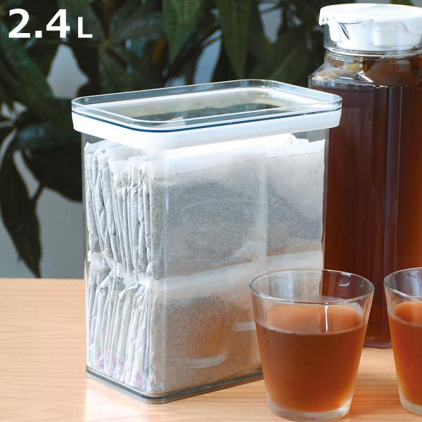 サイズ/約幅17.5×奥行10.5×高さ19.5cm重量/約300g容量/約2.4L内容量/1個材質/本体：ポリスチレンフタ：AS樹脂熱可塑性エラストマー生産国/日本製耐熱温度/80度耐冷温度/-20度●麦茶パックが一袋分入る保存容器です。...