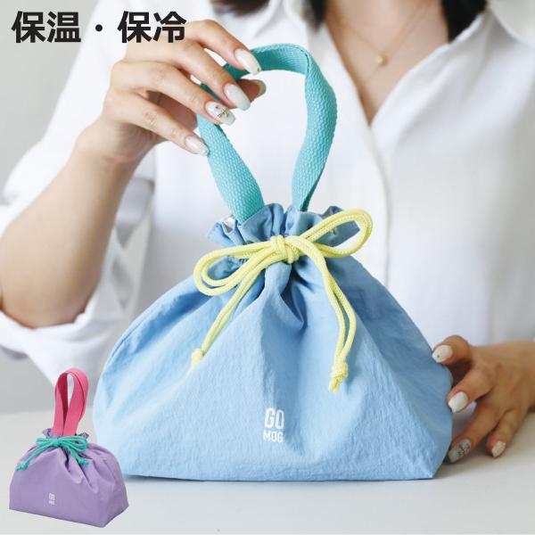 サイズ/約幅30×奥行10×高さ20cm※持ち手部分は除く重量/約55g容量/約3L内容量/1個材質/表地:ポリエステル100%裏保冷生地:アルミフィルム種類/ブルー、パープル生産国/中国製洗濯/洗濯機使用可能耐荷重/3kg●巾着＆トートの...