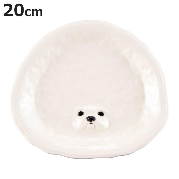 サイズ/約幅20×奥行18×高さ3cm内容量/1個材質/セラミック磁器食器洗い乾燥機/使用不可電子レンジ/使用不可●犬の愛らしい表情をそのまま形にしたフェイスプレートです。●お肉とサラダのワンプレートにもぴったりです。●陶器製ならではの安定...