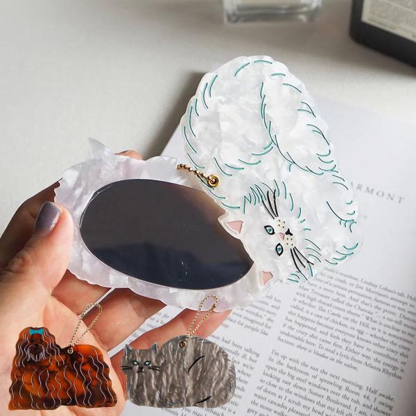 サイズ/WAVYDOG：約幅9.5×奥行0.5×高さ7.3cmFLUFFYCAT：約幅9.4×奥行0.5×高さ5.6cmGRAYCAT：約幅9.5×奥行0.5×高さ6.1cm内容量/1個材質/本体：アクリル樹脂ミラー：ガラスボールチェーン：...