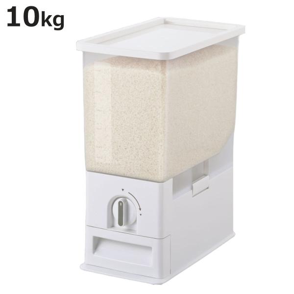 サイズ/約幅19.5×奥行34×高さ42cm重量/約1.25kg内容量/1台付属品：唐辛子ケース材質/本体：ポリプロピレンフタ：ポリスチレン生産国/中国製耐熱温度/120度パーツ別耐熱温度/フタ：80度●10kgのお米が丸ごと入る米びつです...