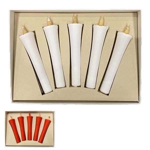 サイズ/寸法 7.5(cm)外装サイズ：幅15×奥行10.7×高さ2.1 (cm)内容量/5本入り材質/糠蝋100％種類/白、朱生産国/日本製●滋賀県高島市今津町にて創業以来、四代に渡って百余年、和ろうそく一筋、「大與」の和ろうそくです。●...