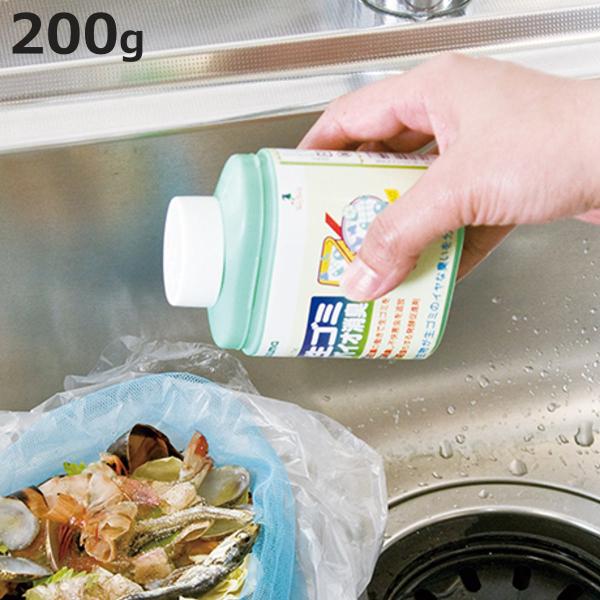 サイズ/約幅8×奥行5×高さ11cm容量/200g内容量/1個成分/生薬、発酵菌等、培養基材生産国/日本製●三角コーナーやゴミ箱に振りかけて使う生ゴミ消臭剤です。●生ゴミの発酵を促進し、ニオイのもとを分解・除去します。●成分である炭酸塩が、...