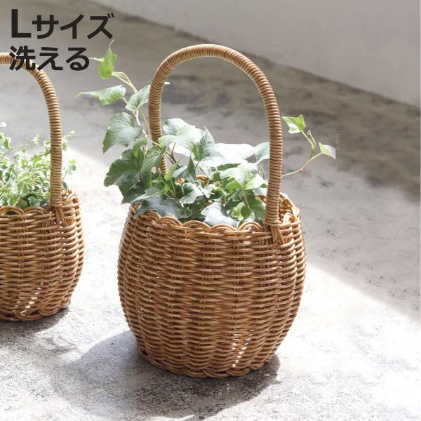 サイズ/約高さ15cm直径：約15cmハンドル高さ：17(cm)内容量/1個材質/ポリプロピレン、ポリエチレン生産国/中国製対応サイズ/鉢サイズ：直径13cmまで対応●天然素材のような風合いがお部屋にやさしく馴染みます。●観葉植物の鉢カバー...