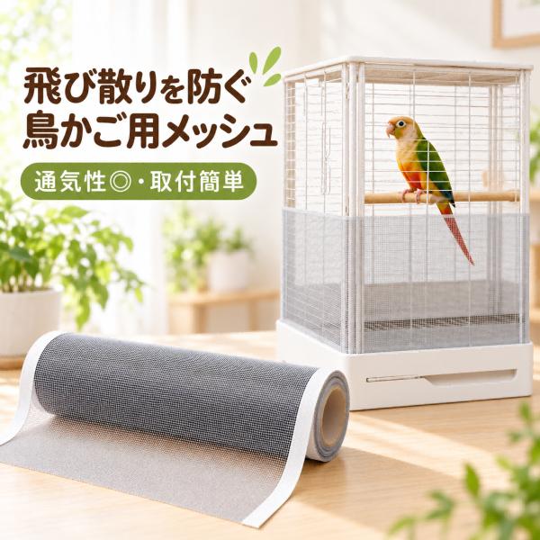 ? 【(1) 鳥かごの餌飛び散りを防止、細かなゴミもしっかりガード】 細かなメッシュ構造で、餌の飛び散りや殻、羽毛、細かな粉じんの広がりを防ぎます。通気性にも優れているため、ケージ内の空気をこもらせにくく、快適な環境を保ちます。取り付けも簡...