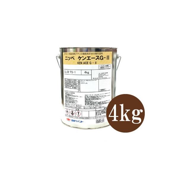 ■商品名…ニッペ　ケンエースG-ll つや消し白 4kg■用途…コンクリート、モルタル、ブロック、木部、鉄部、硬質塩ビ、かき落としモルタル■塗り面積…約13平方メートル（2回塗り）■希釈…塗料用シンナー：0〜10％■塗り重ね乾燥時間…2時間...