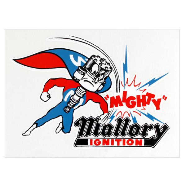 【スペック】商品名：ヴィンテージレーシングデカール  ”MIGHTY Mallory IGNITION” サイズ：縦9.5×横12.8cm素材：ビニル