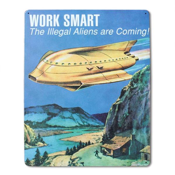 【スペック】種類：メタルサイン 「Work Smart」サイズ：縦38cm×横30.5cm素材：ブリキ