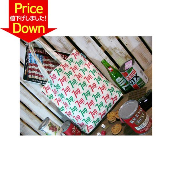 【スペック】商品名：7UP・キャンバストートバッグ LOGO GREEN&amp;REDサイズ：横幅34.5cm×高さ60cm×マチ10cm素材：キャンバス生地