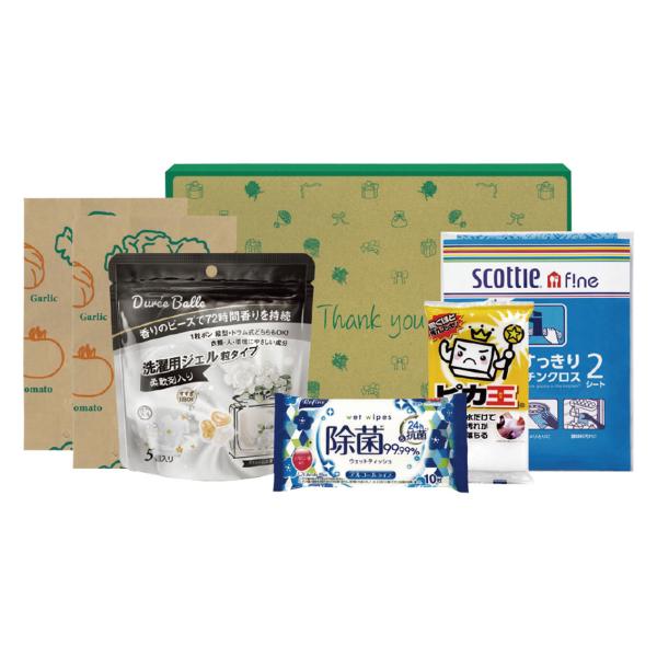 付属品、セット内容： クレシア スコッティファイン水アカすっきりキッチンクロス2枚・Dure'e Balle 洗濯用ジェル5個入 パフュームの香り・リファイン アルコール除菌ポケットウエットティッシュ10枚・ピカ王ミニ・紙製水切り袋1枚×2...