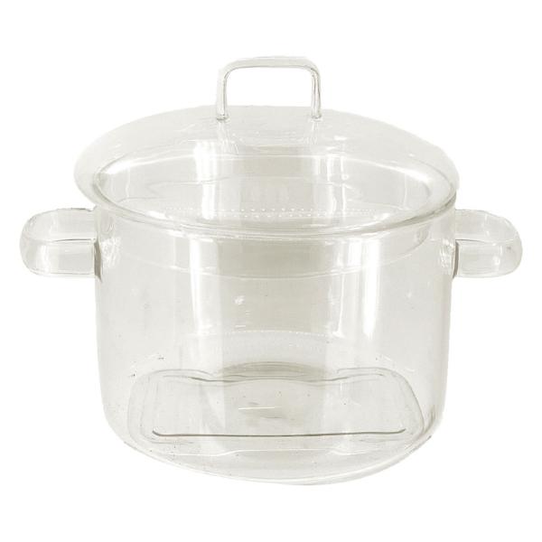 蓋を開けなくても確認できる。保温力があるのでそのまま食卓で使える。ガラス製なのでステンレス鍋に比べ味への影響が少ない。直火OK。電子レンジOK。オーブンOK。素材： 耐熱ガラス付属品、セット内容： 取説重量： 800g商品の容量： 1900...