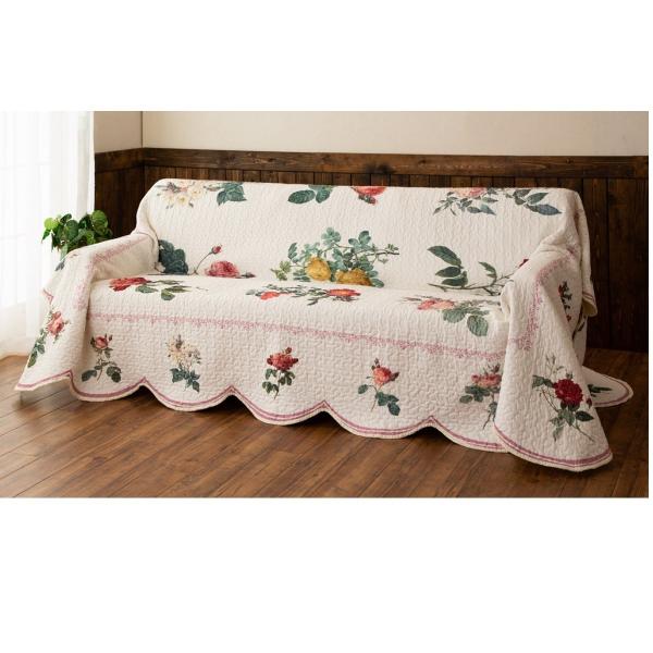 薔薇好きなら、やっぱりルドゥーテ！ルドゥーテシリーズ、ローズ柄のマルチクロスです。お部屋いっぱいに、素敵な薔薇が広がります。キルティングのとても美しいカバー☆ソファーカバーやマットとしても利用可能♪ふんわり敷くだけでお部屋がローズガーデンに...