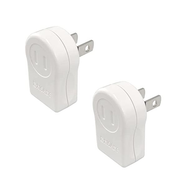 L字型プラグ縦型。場所を取るACアダプターやコンセントを出っ張らせたくない部分に使用します。カラー：白、個口数：1定格入力：125V 15A 合計1500Wまで。材質/本体：ABS樹脂、ユリア樹脂、プラグ部：銅※コンセントの向きをよく確認し...