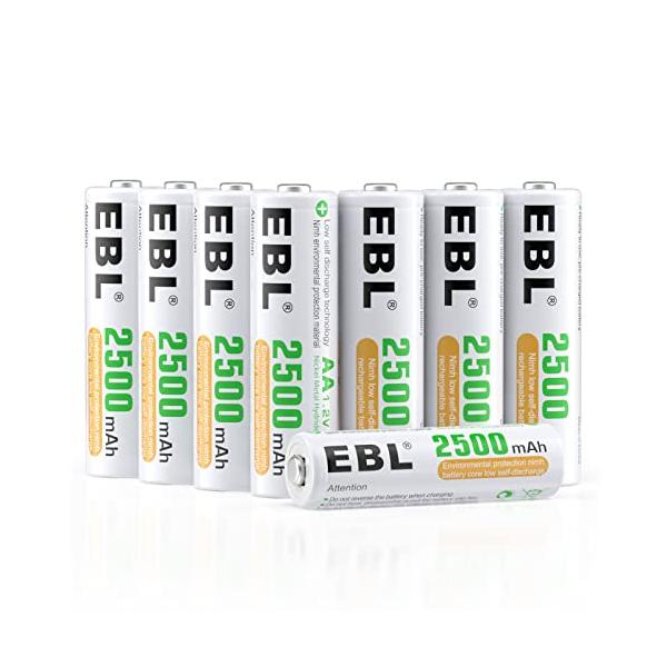 電池仕様：電圧：1.2V 単三充電池 8本セット 充電池容量：2500mAh 強さ長持ち大容量エコな電池：1200回繰り返し充電して使えるので、お財布にも地球にも優しい。強さ長持ち：メモリー効果が少なく、継ぎ足し充電に強い。自然放電が少ない...