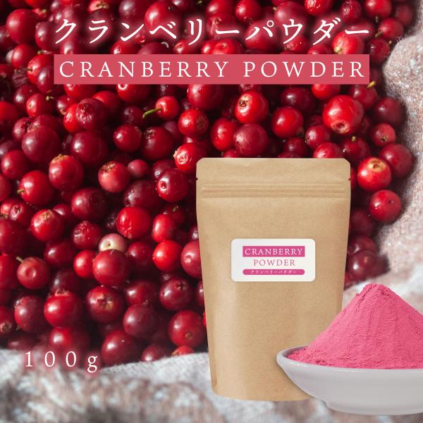 クランベリーパウダー 100g クランベリー粉末 スプレードライパウダー チリ産 果汁 ヨーグルト スムージー ジュース お菓子作り 材料 ポリフェノール ビタミンE キナ酸 ペクチン