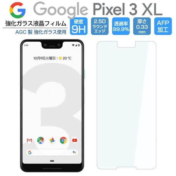Google Pixel 3 XL ピクセル3XL ガラスフィルム　強化ガラス グーグル 硬度9H/2,5Dラウンドエッジ/0.33mm 日本語説明書付 液晶保護フィルム 送料無料 光沢