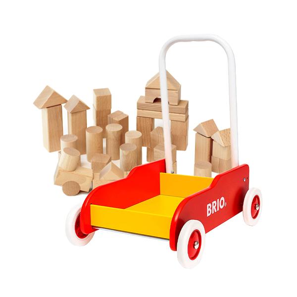 BRIO社　木のおもちゃ 手押し車（赤）+つみき50ピース コモック限定セット です。人気のブリオの手押し車（赤）と、つみき50ピースをセットにしたコモック限定のお得なセットです。ブリオ brio 木製レール レールトイ 木のおもちゃ 知育...