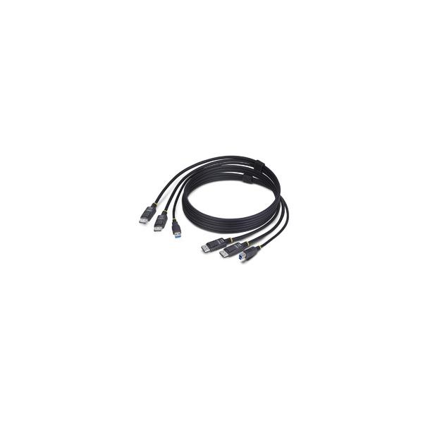 【1.8m、2x DisplayPort 1.2 + USB Type-A &amp; B。2台のDP 4K60Hzおよび1台のUSB 5Gbps接続を1本のケーブルに統合】 検索キーワード:ＳｔａｒＴｅｃｈ．ｃｏｍ ケーブル|KVMスイッ...