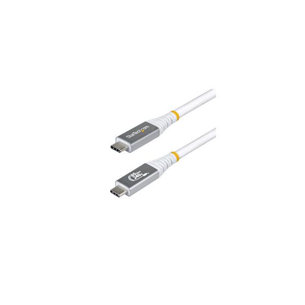 【1m、ホワイト。USB4対応デバイスへ最大80Gbpsの高速データ転送と最大240W PD充電を実現するUSB-IF認証USB-Cケーブル】 検索キーワード:ＳｔａｒＴｅｃｈ．ｃｏｍ ケーブル|USBケーブル メーカー型番:CC1M80G...