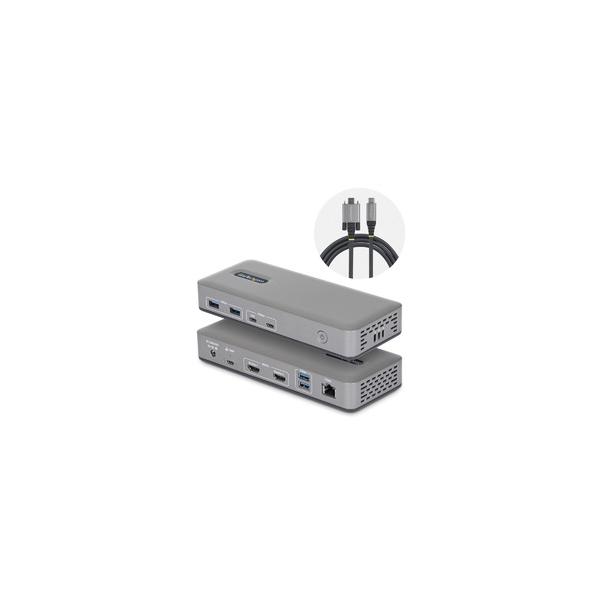 【100W PD、LANポート搭載。HDMIによる2画面4K60Hz映像出力と、USB-A/USB-Cポートを備えたUSB-Cドッキングステーション】 検索キーワード:ＳｔａｒＴｅｃｈ．ｃｏｍ インターフェイス|統合インターフェイス メーカ...