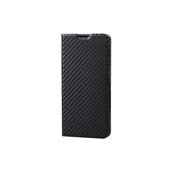 【AQUOS sense4 sense5G ケース カバー レザー 手帳 フラップ 薄型 カードポケット付 マグネット カーボン調 (ブラック)】 検索キーワード:エレコム|ELECOM モバイルアクセサリー（ケース／カバー）|　 スマホケ...