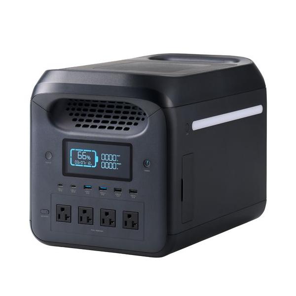 【電源のない場所でも家電製品の使用やデバイスの充電などを可能にする、AC USB出力対応の1228.8Wh ポータブル電源です。USB-A出力ポートを4口、USB Type-C(TM)出力ポートを2口、】 検索キーワード:エレコム|ELEC...