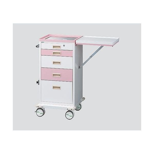 【救急カート［天板強化ガラス］ (1台) 天板が透明なので常備品の欠品が一目で確認できます。天板は強化ガラス（飛散防止加工）を採用しています。引出し最上段は鍵付きです。】 検索キーワード:アズワン 救急|救急カート、ワゴン関連品 メーカー型...