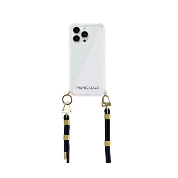 【鮮やかなロープストラップにゴールド金属で個性的に】 検索キーワード:ＰＨＯＮＥＣＫＬＡＣＥ モバイルアクセサリー（ケース／カバー）|　 スマホケース iPhone13 メーカー型番:PN21609i13PBK