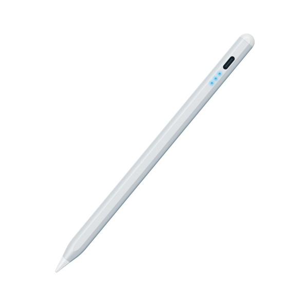 【エレコム株式会社。タッチペン/充電式/iPad専用/パームリジェクション対応/傾き検知/磁気吸着/USB-C充電/急速充電/ペン先交換可能/シルバー】 検索キーワード:エレコム|ELECOM モバイルアクセサリー|スタイラス（モバイル） ...