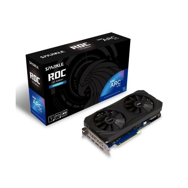 【Intel Arc A770搭載グラフィックカード 100mmデュアルファン装備・2.5スロットのBlackモデル】 検索キーワード:ＳＰＡＲＫＬＥ　ＣＯＭＰＵＴＥＲ グラフィックインターフェイス|グラフィックインターフェイス メーカー型...