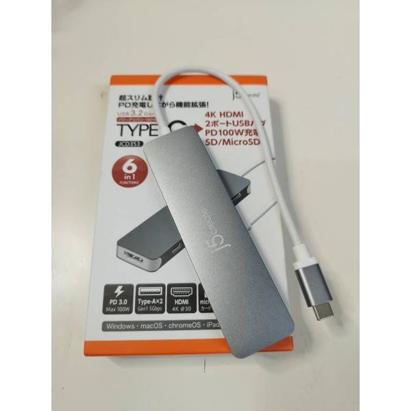 トラブル防ぐため、ご購入前にご確認ください。 当店のプロフィール欄を必ず一読してください。〜ご覧いただきありがとうございます〜※値下げ不可※j5 create USB-C スリム 6in1 マルチアダプター JCD353◆商品の状態◆目立つ...