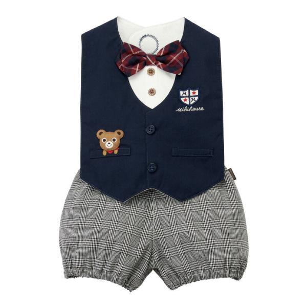 いつものお洋服にさっとつけるだけで、お祝い事やおでかけスタイルになれるスタイ・ブルマセットです。スタイとブルマを着けるだけで、格好よく変身！上下にわかれていますので、お着替えも簡単です。別々にもご利用いただけます。各種ご用途に：出産祝い ベ...